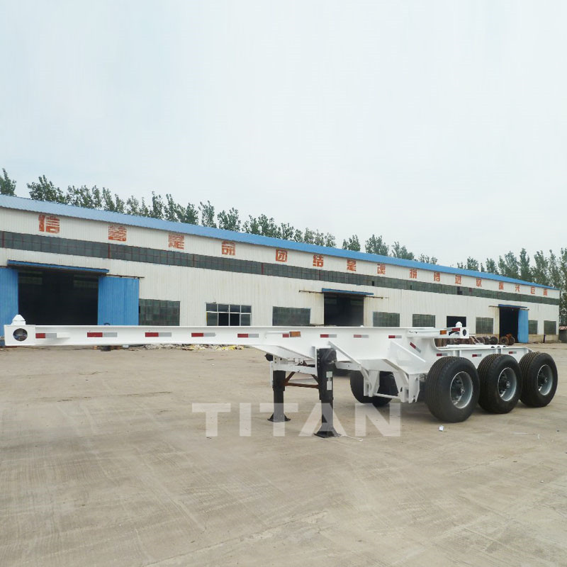TITAN tandem trailer dolly 3 axles super interlink skeleton semi trailer for carry 20ft container